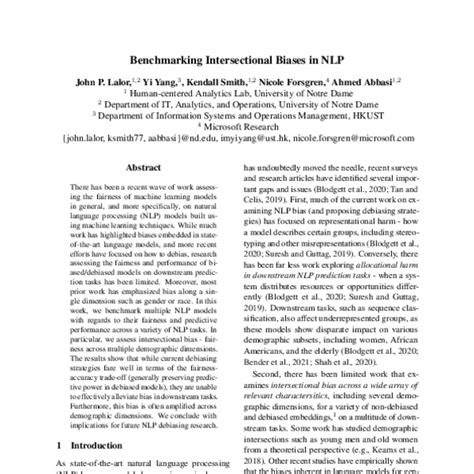 Benchmarking Intersectional Biases In Nlp Acl Anthology