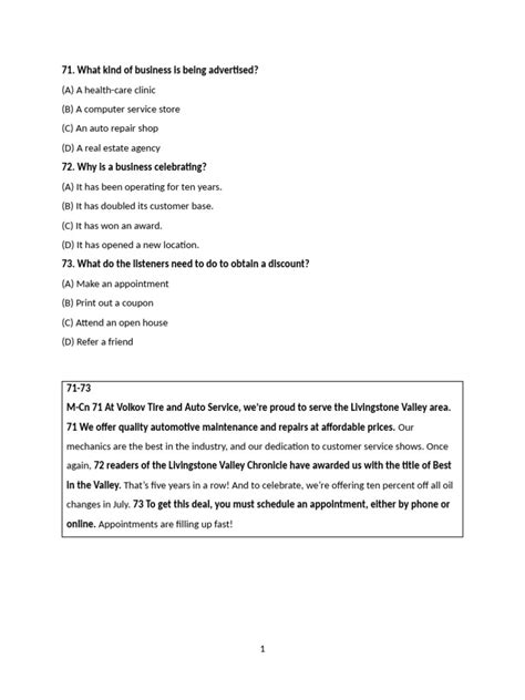 1000 Listening Ets Toeic 1000 Vol Part 4 Test 03 Script Pdf