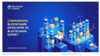 Comparison Blockchain Developer Vs Blockchain Expert PPT