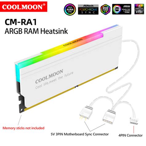 Coolmoon 5v 3pin Argb Ram Heatsink Heat Spreader Cooler Memory Cooling
