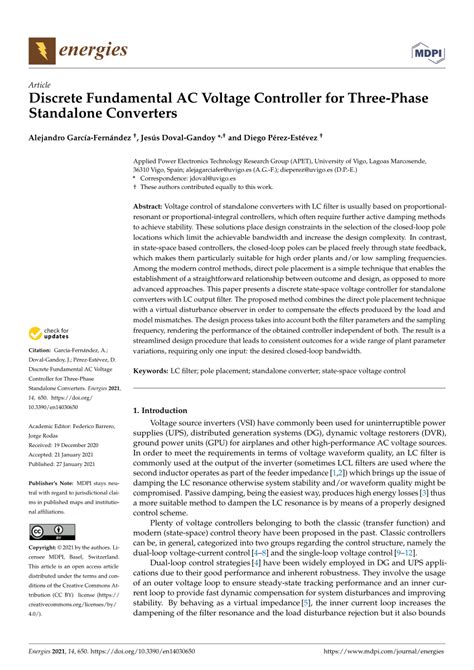 pdf discrete fundamental ac voltage controller for three phase