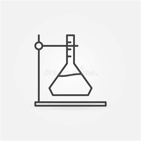 Chemistry Glass Flask On A Stand Vector Concept Line Icon Stock Vector Illustration Of Logo