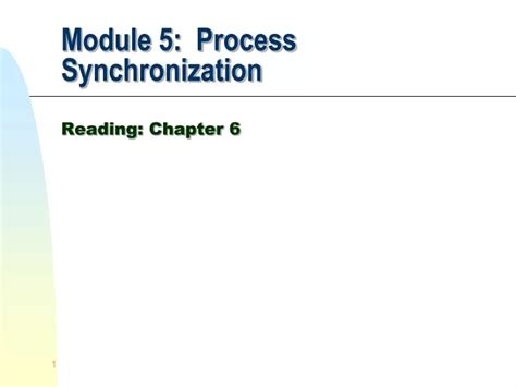 Ppt Module 5 Process Synchronization Powerpoint Presentation Free