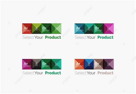 Navigation Interface Vector Png Images Set Of Abstract Square Interface Menu Navigation Button