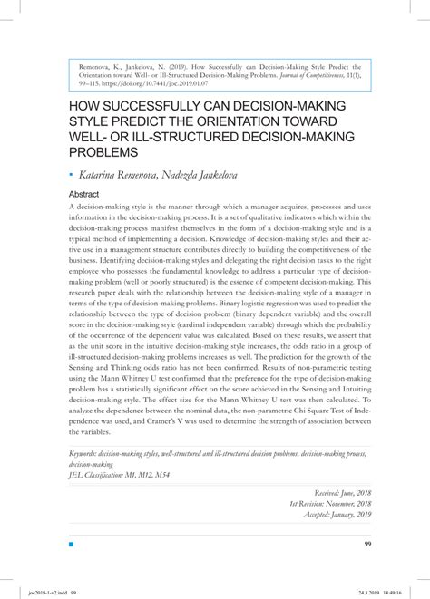 Pdf How Successfully Can Decision Making Style Predict The Orientation Toward Well Or Ill