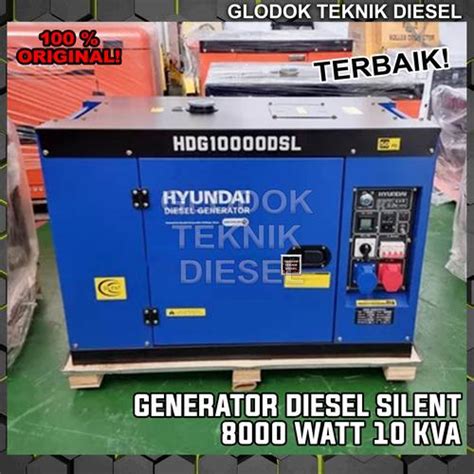 Jual Genset Silent Diesel 8000 Watt 10 Kva Hyundai Hdg 10000 Dsl
