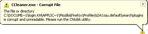 Windows CCleaner Shows Corrupt File Error Message Super User