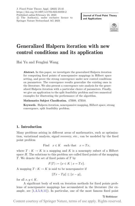 Generalized Halpern Iteration With New Control Conditions And Its