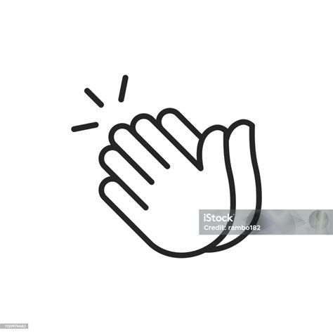 박수 얇은 라인 벡터 아이콘입니다 편집 가능한 스트로크 완벽 한 픽셀 모바일 및 웹에 적합 합니다 박수 침에 대한 스톡 벡터 아트 및 기타 이미지 Istock
