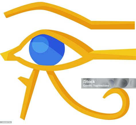 호루스 이집트 신의 눈 라의 눈 이집트 상형 문자 신비한 기호 흰색 배경에 이집트 플랫 스타일 벡터 일러스트의 고대 상징 고대의에 대한 스톡 벡터 아트 및 기타 이미지