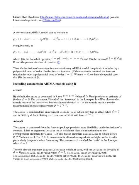 Arima Drift Hyndman Pdf Autoregressive Integrated Moving Average