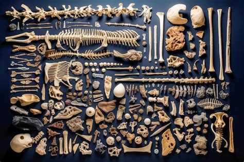 Premium Ai Image Fossilized Bones View From Above