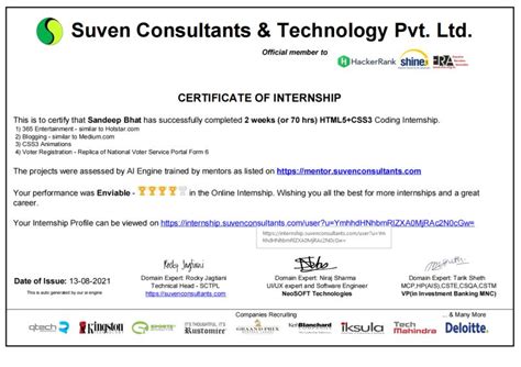 Sandeep Bhat On Linkedin Internship Html Css3 Webdevelopment
