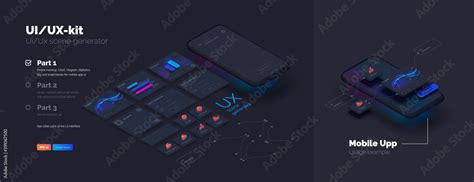 Toolkit Ui Ux Scene Creator Part 1 Mobile Application Design Smartphone Mockup With Active