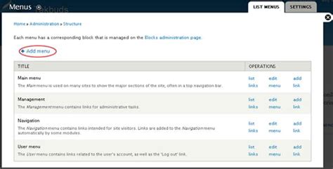 Learn Drupal Online For Free Drupal Main Menu