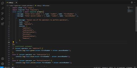 Using A Inquirer And Chalk I Created This Simple Calculator This Is A Abdul Hadi
