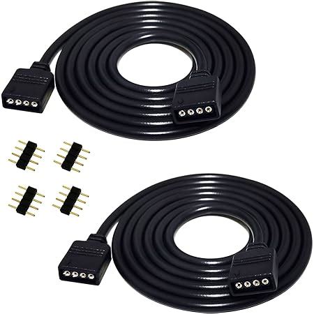 LITAELEK 2pcs 3m 9 8ft RGB LED Strip Extension Cable 4 Pin LED Tape Extension Cord LED Ribbon