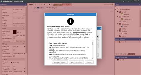 preview sound crash · issue 3543 · scirra construct bugs · github