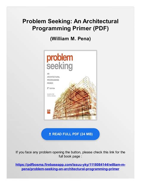 Pdf Free Problem Seeking An Architectural Programming Primer By William M Pena By