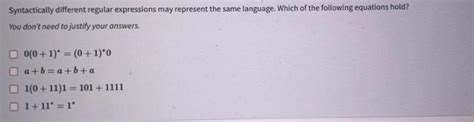 Solved Syntactically Different Regular Expressions May