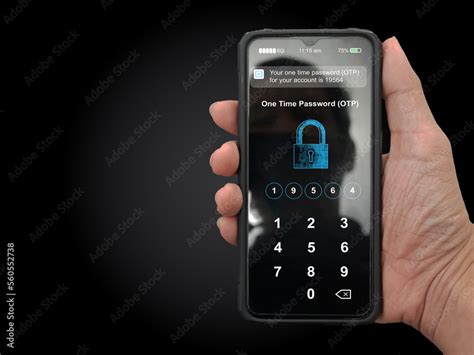 A Hand Holding A Smartphone With Filled Up One Time Password For The