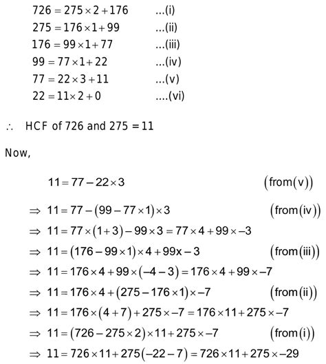 5 Use Euclids Division Algorithm To Find The Hcf Of 726 And 275and