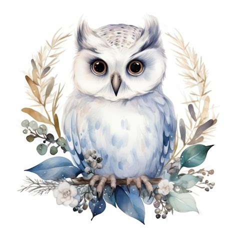 Premium Ai Image Owl Illustration Poster