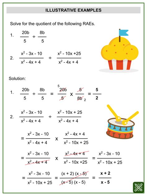 Rational Algebraic Expressions Worksheet Printable Word Searches