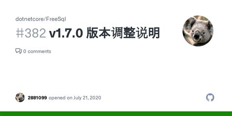 V170 版本调整说明 · Issue 382 · Dotnetcorefreesql · Github