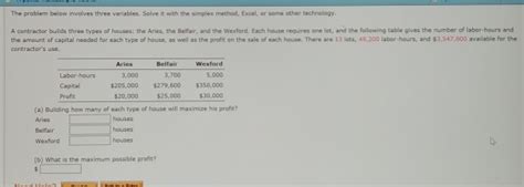 The Problem Below Involves Three Variables Solve It