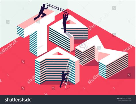 Team Work Concept Isometric 3d Sign Stock Vector Royalty Free 1023002464 Shutterstock