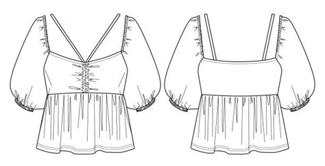 스퀘어넥 일러스트 스톡 사진 및 일러스트 Istock