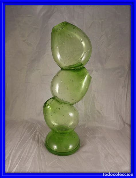 Precioso Jarron Macetero De Cristal Tipo Cactus Comprar Cristal Y Vidrio Vintage En