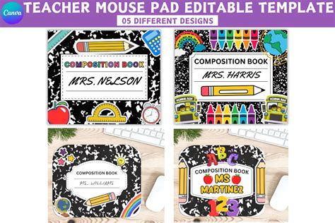 05 Teacher Mouse Pad Canva Template Graphic By Canva Templates Designs