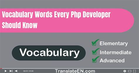 Vocabulary Words Every Php Developer Should Know