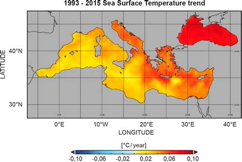 Mediterranean Water Temperature Map