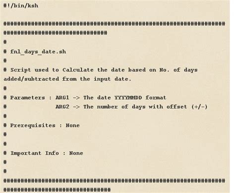 Jignalearning Unix Script Used To Calculate The Date Based On No Of