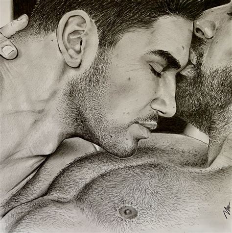 Rule 34 Black And White Brad Welch Art Gay Hairy Chest Male Male Only Muscles Muscular