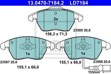 Колодки тормозные ATE 13047071842 передние купить недорого по цене 7 ...