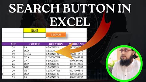 how to create search box in excel youtube