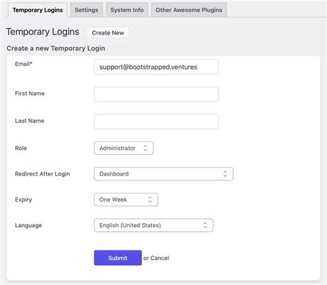 Creating A Temporary Login Bootstrapped Ventures Knowledge Base