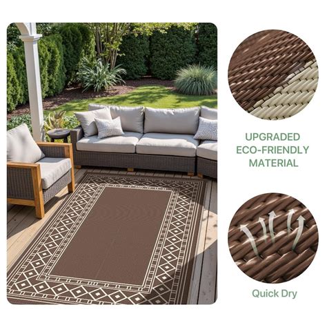 Mcow Geometric Frame Collection Waterproof Outdoor Area Rug Overstock
