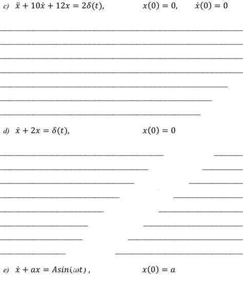 Solved Solve The Following Differential Equations Using