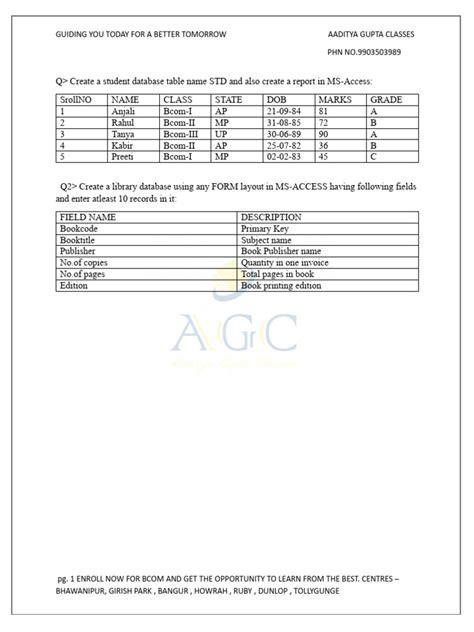 Ms Access Question Semester 6 Pdf
