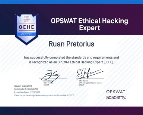 Ruan Pretorius On Linkedin Cybersecurity Ethicalhacking Lifelonglearning Opswatacademy