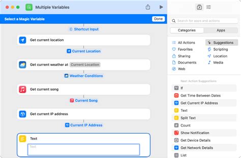 use variables in shortcuts on mac apple support