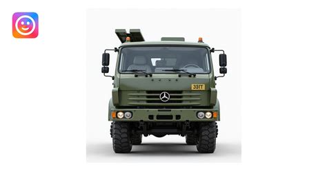 Iskander M Missile System Rocket Carrier Truck Realistic Style Detailed Front View Emoji