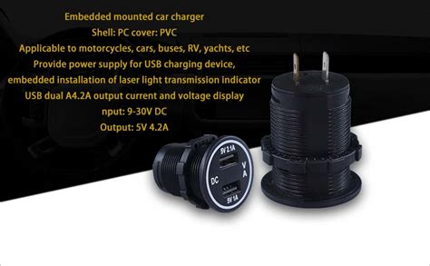Car Usb Socket Flush Mount 12v Socket Voltmeter With Charger Manufacturer Damavo