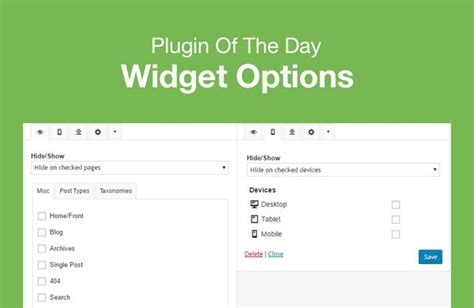 Take Control Of Your Widgets With The Widget Options Plugin Cssigniter Plugins Widget Options