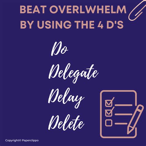 How To Eliminate Self Imposed Overwhelm Do Delegate Delay Delete — Sue Glasser
